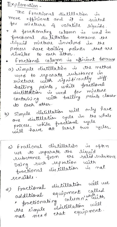 [solved] Which Is More Efficient A Distillation Using A Fractional Column Or One Without Why