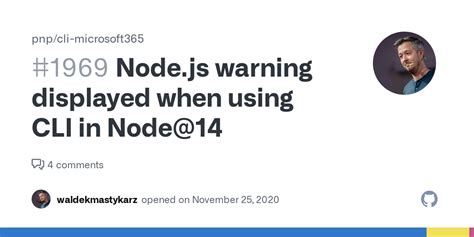 Node Js Warning Displayed When Using CLI In Node Issue Pnp Cli Microsoft GitHub