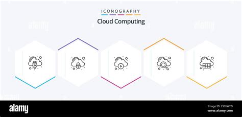 Cloud Computing 25 Line Icon Pack Including Config Find Cloud Search