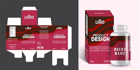 Premium Vector Medicine And Product Box Packaging Design With Bottle