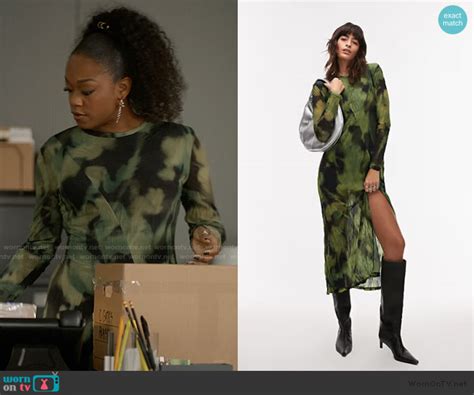 Wornontv Izzys Green Abstract Print Mesh Dress On The Lincoln Lawyer