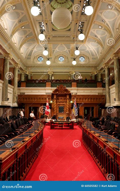 Victoria Bc Parliament Legislative Assembly Chamber Editorial Image