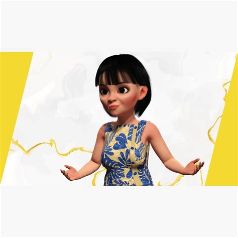 Pretty Girl Realistic Toon Character 3d модель Скачать Мультяшные персонажи на