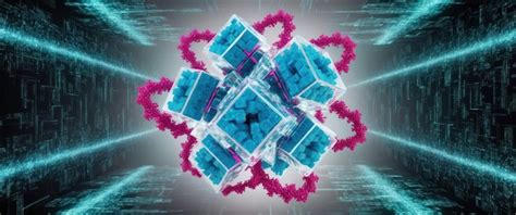 A Quantum Computing Core Floating In Cyberspace Illuminated In Vibrant