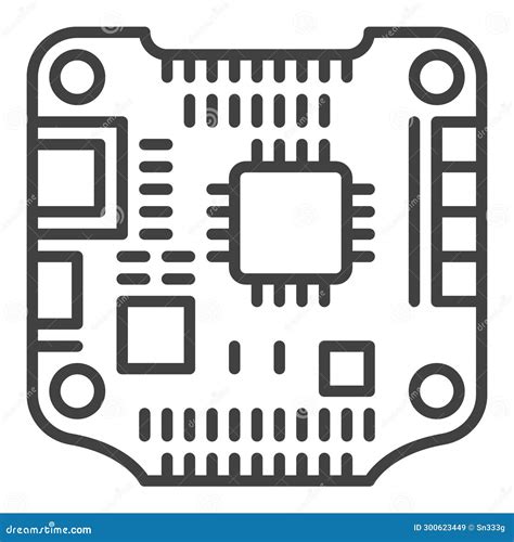 FPV Drone Flight Controller Vector Concept Thin Line Icon CartoonDealer Com 300623449