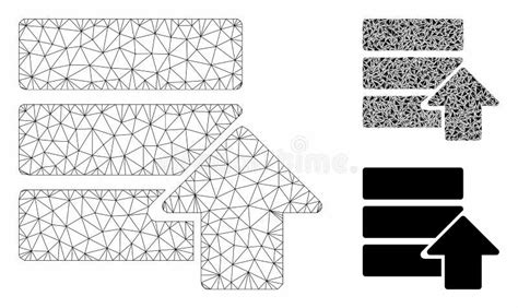 Upload Database Vector Mesh Wire Frame Model And Triangle Mosaic Icon Stock Vector