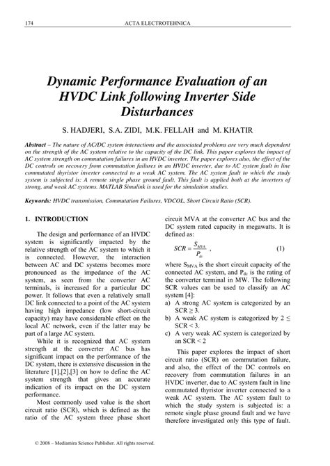 Pdf Dynamic Performance Evaluation Of An Hvdc Link Following Inverter