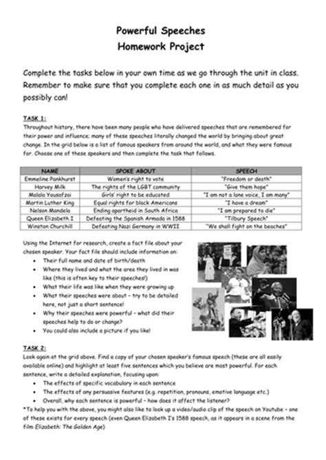 Powerful Speeches Ks3 Unit 16 Lessons Sow Ppt Homework Resources Teaching Resources