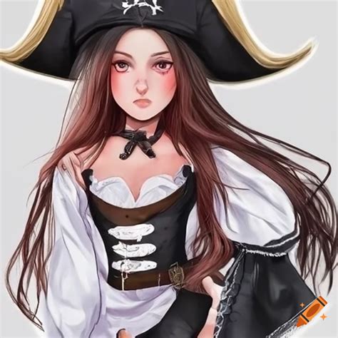 Anime Style Girl In Pirate Costume
