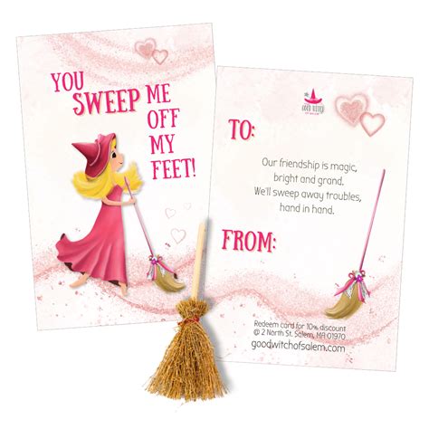Friendship Cards You Sweep Me Off My Feet Witchs Broom Set Of 10