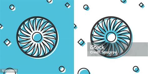 파란색과 흰색 배경에 격리 된 검은 색 인공 호흡기 기호 아이콘입니다 환기 기호 임의 동적 셰이프 벡터 일러스트레이션 가능성에 대한 스톡 벡터 아트 및 기타 이미지 Istock