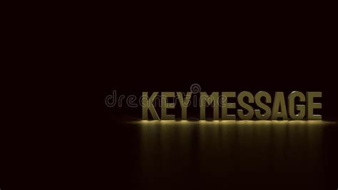 The Gold Text Key Message On Black Background 3d Rendering Stock Illustration Illustration Of