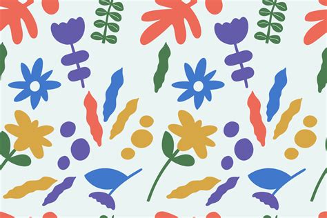 Abstract Seamless Floral Pattern With Flowers And Leaves Vector