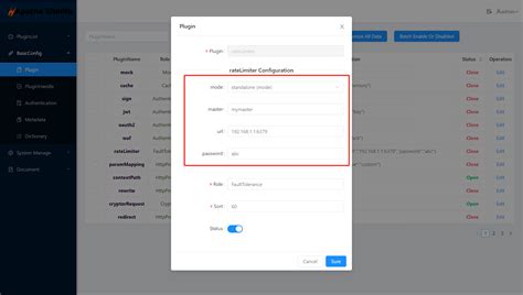 Ratelimiter Plugin Apache Shenyu