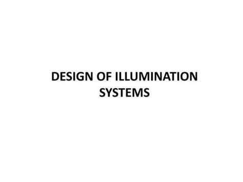 illumination method of calculation ppsx interior decorating