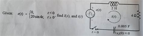 Solved Solve The Series Circuit By Laplace Transform Chegg