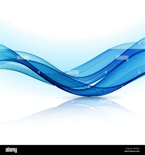 Abstract Vector Background With Blue Smooth Color Wave Blue Wavy Lines