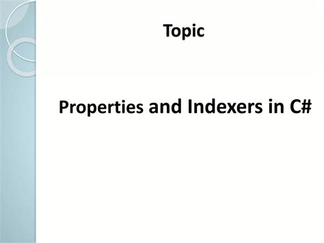 properties and indexers pptx programming languages computing