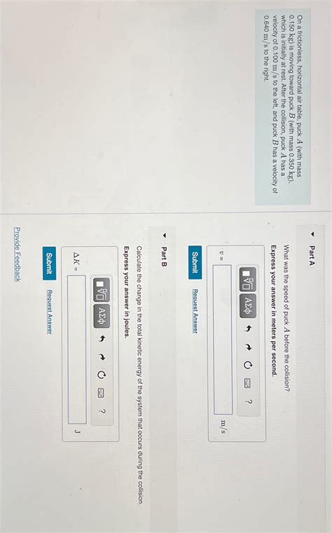 Solved Part Aon A Frictionless Horizontal Air Table Puck