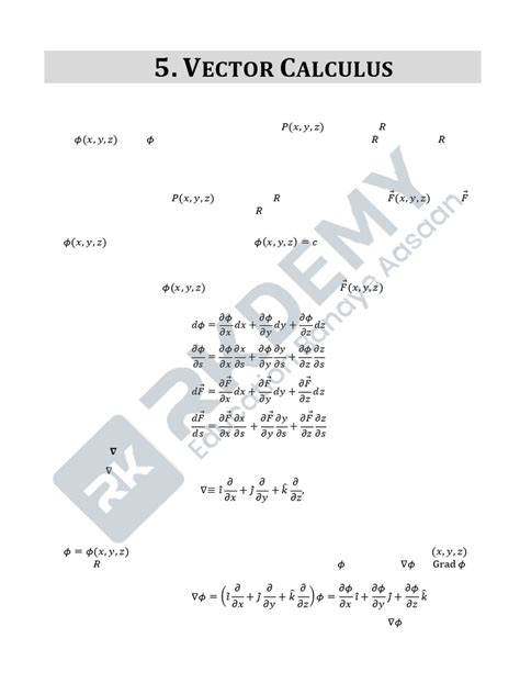 Vector Calculus Integration Pdf Divergence Gradient