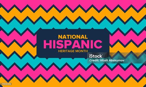 9 월과 10 월에 국가 히스패닉 유산의 달 히스패닉과 라틴계 미국인 문화 미국에서 매년 축하합니다 포스터 카드 배너 및 배경 벡터 일러스트레이션 0명에 대한 스톡 벡터