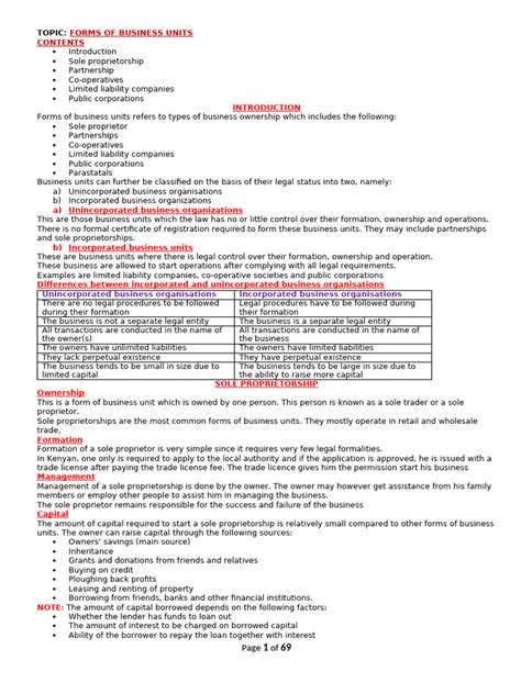 Bs 2 Inventor Lesson Notes Pdf Partnership Finance And Money Management