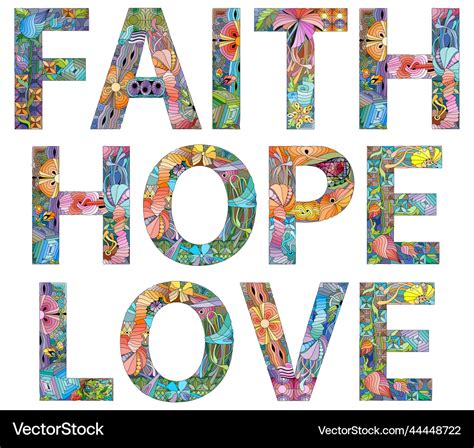 Faith Hope Love Decorative Art Royalty Free Vector Image