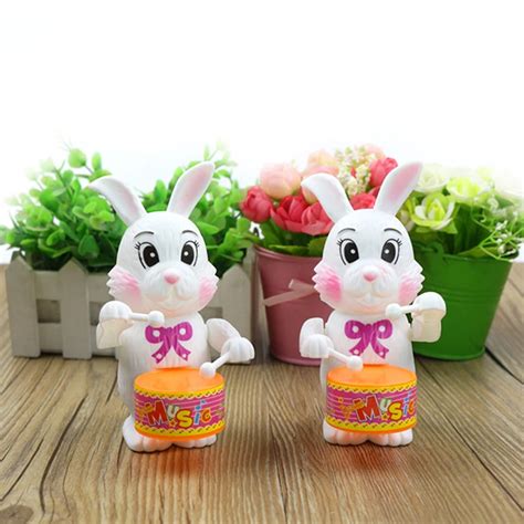 1 шт. новейший мультфильм кролик барабанные заводные игрушки для детей ...