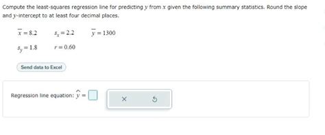 Solved Compute The Least Squares Regression Line For
