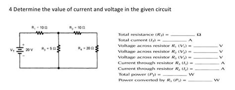 solved 4 determine the value of current and voltage in the