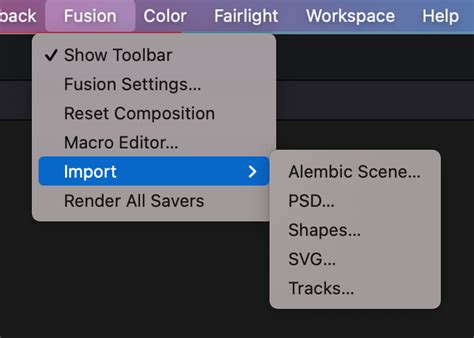 fusion import without fbx option r davinciresolve