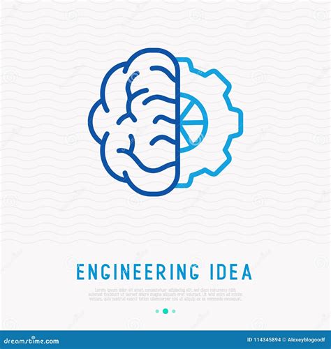 Engineering Idea Concept Human Brain With Wheel Stock Vector