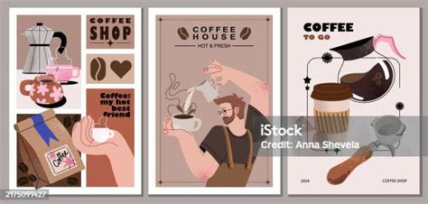 커피 포스터 주전자 바리스타 캐릭터 아라비카 커피 컵 에스프레소 카푸치노 원두 커피 마실 것에 대한 스톡 벡터 아트 및 기타 이미지 Istock