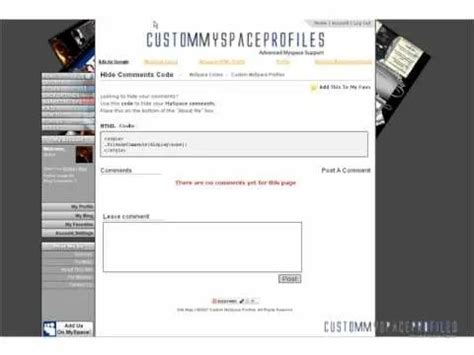 How To Hide Your Comments On MySpace Internet Gadget Hacks