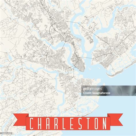 Charleston South Carolina Usa Vector Map High Res Vector Graphic