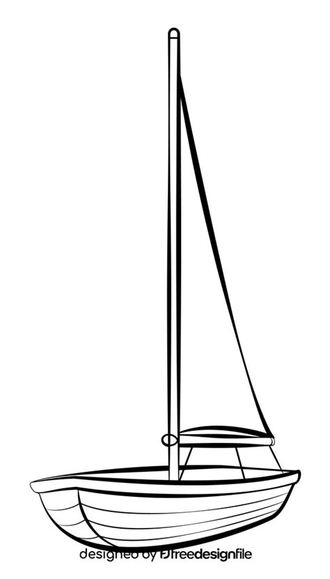 Sailboat Outline Black And White Clipart Free Download