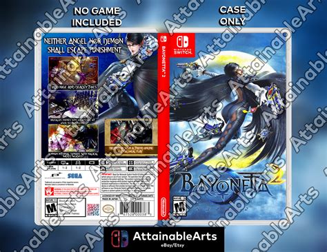 Bayonetta 2 Replacement Case Custom Nintendo Switch Boxart With