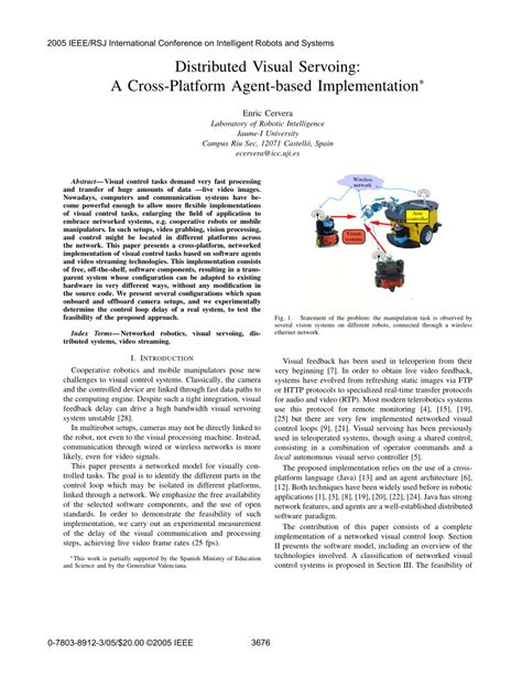 Pdf Distributed Visual Servoing A Cross Platform Agent Based Implementation