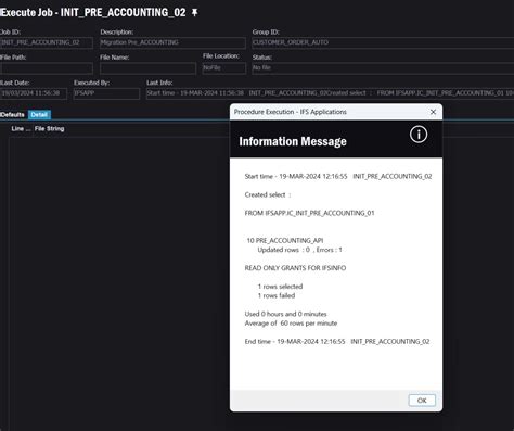 Migration Job How To Insert Pre Accounting Information Ifs Community
