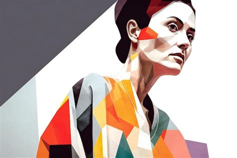 Premium Photo Fashion Portrait Of A Beautiful Woman In Multicolored