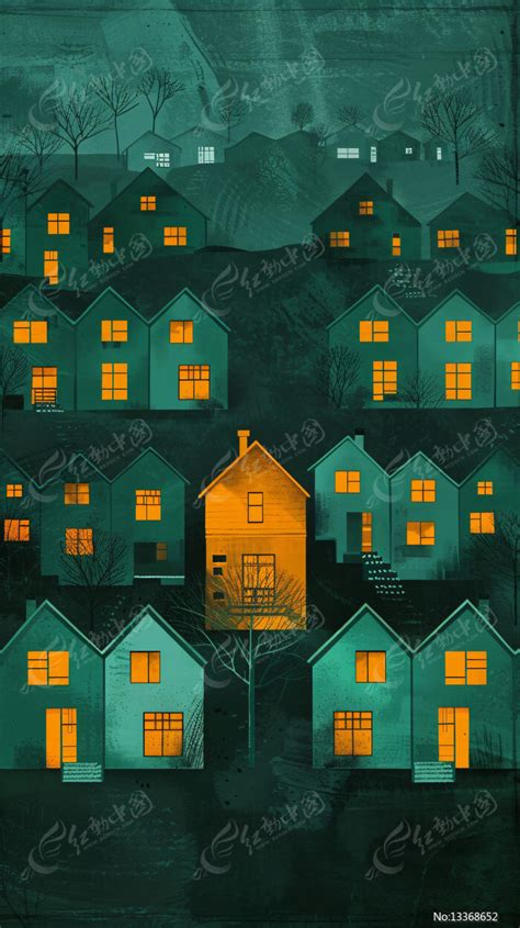 夜色下的房屋ai图片下载红动中国