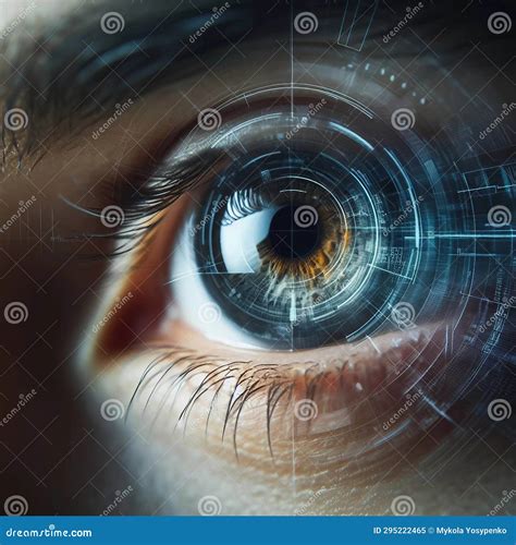 Female Eye With Digital Hologram Stock Image Image Of Close Implanted 295222465
