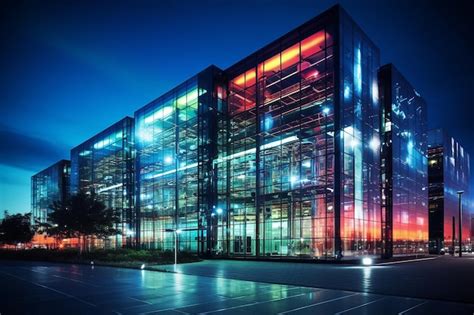 premium photo wide angle shot of a large modern data center