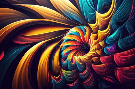Bold And Colorful Abstract Background With A Swirling Vortex Of Lines
