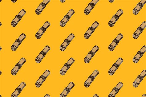 Old World Map Scroll Colorful Doodle Seamless Pattern On Yellow Background Retro Geographical