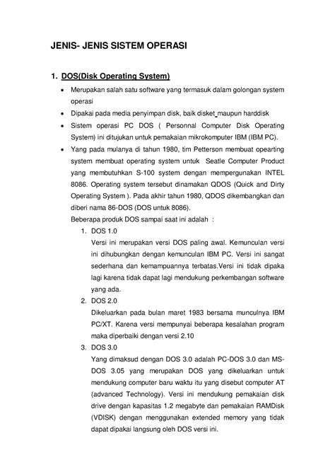Jenis Sistem Operasi Dosen Yan Risa Aspi Sururi Jenis Jenis Sistem