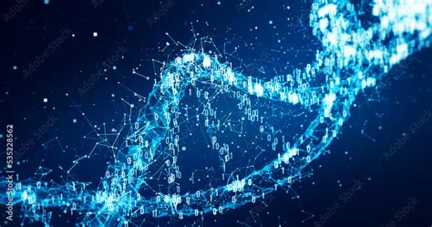 Digital Dna Helix Plexus Animation Of Human Genome Biotechnology