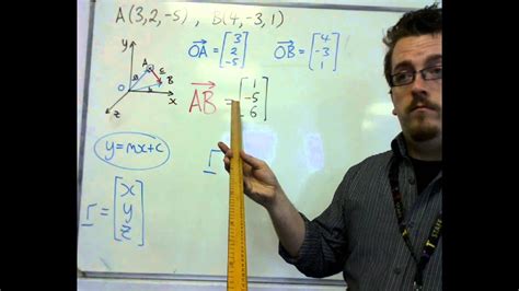 Aqa Core 4 7 03 Finding The Vector Equation Of A Line Youtube