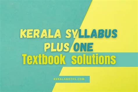 Plus One Textbook Solution Pdf Download Kerala Notes