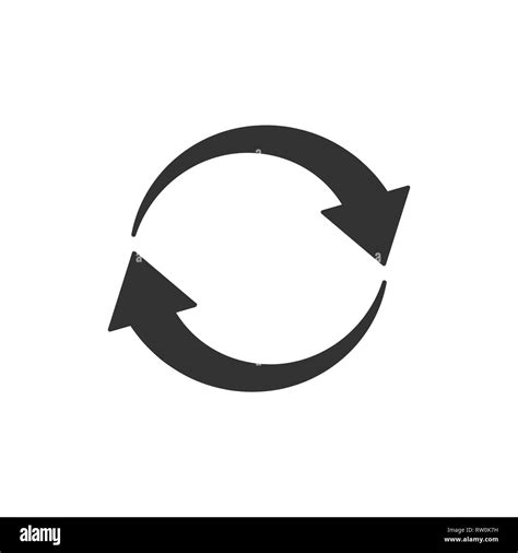 arrow rotation icon in flat style sync action vector illustration on